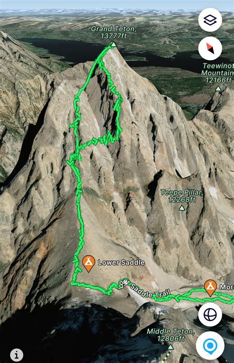 Grand Teton Climbing Route
