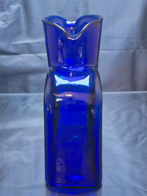 Blenko Double Spout Cobalt Blue Water Jug ~ 8 5” Tall ~ Item 384 Etsy