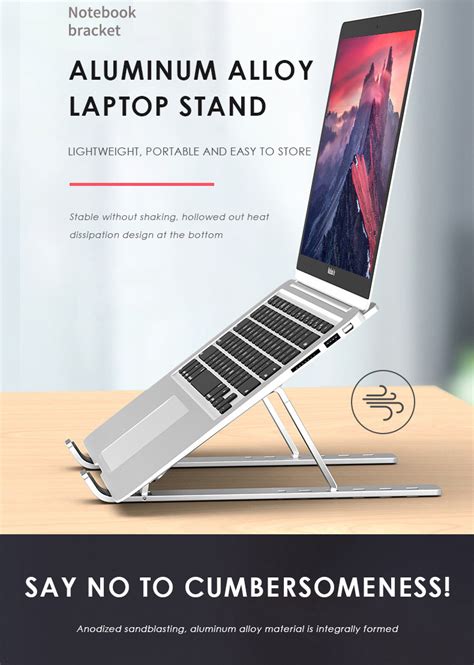 Laptop Stand For Desk Full Aluminum Alloy Laptop Holder 6 Levels Angles