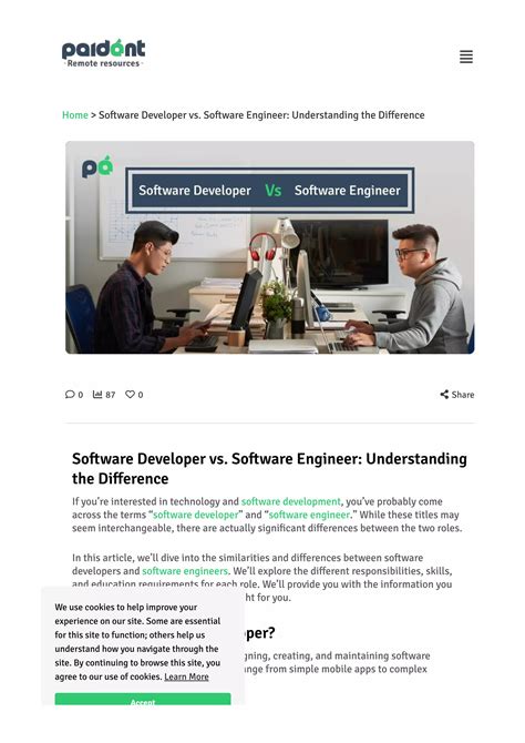 Software Developer Vs Software Engineer Understanding The Difference