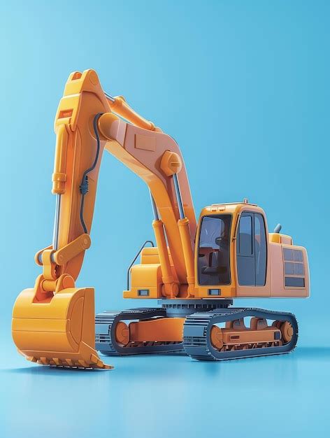 Premium Photo 3d Backhoe Cartoon 3d Rendering