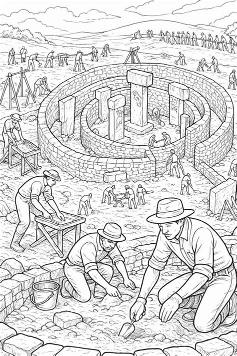 Göbekli Tepe Coloring Page Ancient Archaeological Site For History Lovers