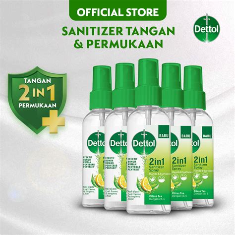 Promo Dettol 2in1 Hand Sanitizer Anti Bakteri Spray [50ml X 5 Pcs