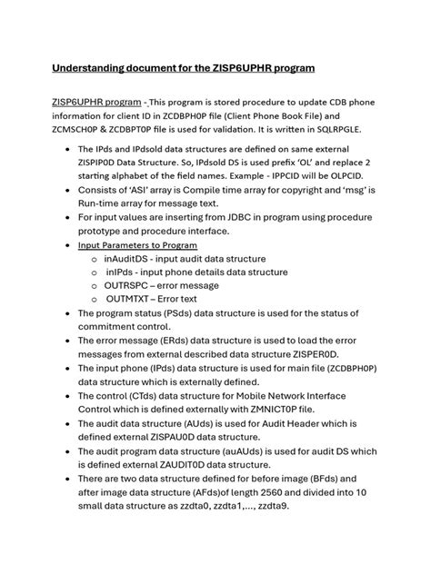 understanding document for update the zisp6uphr program pdf