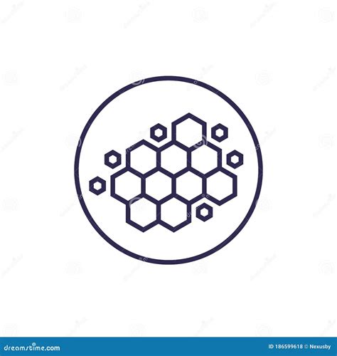 Nano Materials Nanostructure Vector Line Icon Stock Vector Illustration Of Fabric Atom