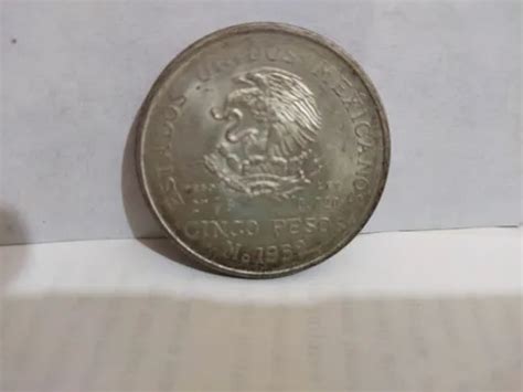 Moneda 5 Pesos Plata Ley 720 1952 Hidalgo Grande Mercadolibre