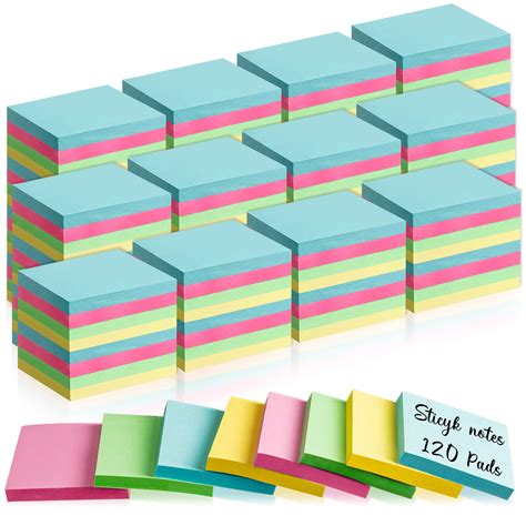 120 Pads Sticky Notes Bulk 1 5 X 2 Inch Mini Self Stick