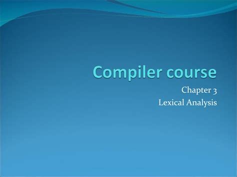 Compiler Design Lr Parsing Slr Lalr Clr Pptx