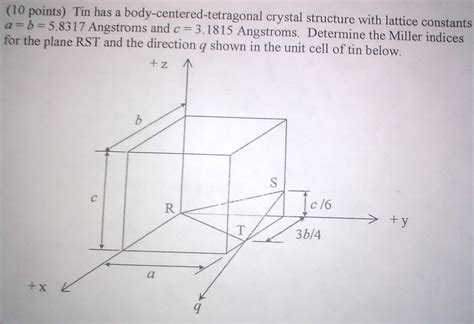 Tin Has A Body Centered Tetragonal Crystal Structure