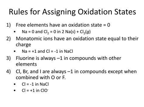 Oxidation State Examples