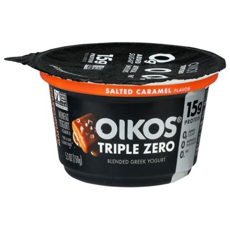Oikos Triple Zero Salted Caramel Flavor Triple Zero Blended Greek