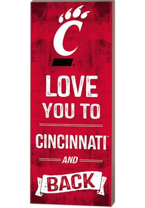 Cincinnati Bearcats Red 18x7 Love You To And Back Wall Art 15670053