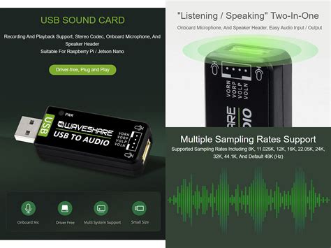Getuscart Waveshare Usb Sound Card For Raspberry Pi Jetson Nano Usb