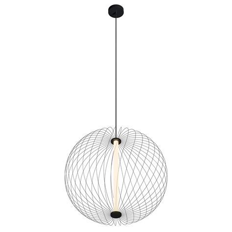 Wireframe Atom Round Pendant By Modern Lighting Ml0202rd10w30k Bk