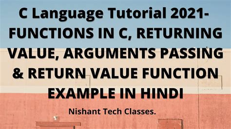 Function In C Function Prototype In C Argument Passing In C
