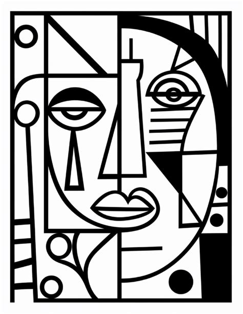 200 Picasso Face Coloring Page Free Printable
