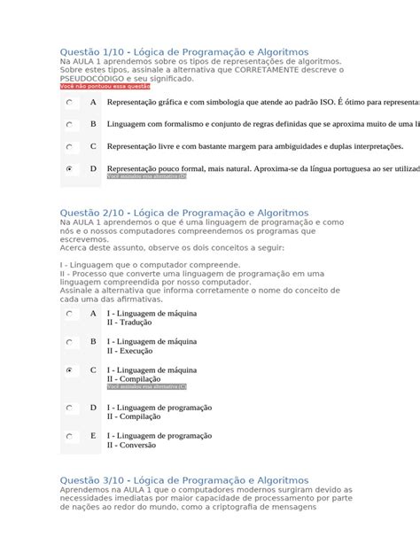 Apol 1 Logica Pdf Linguagem De Programação Algoritmos