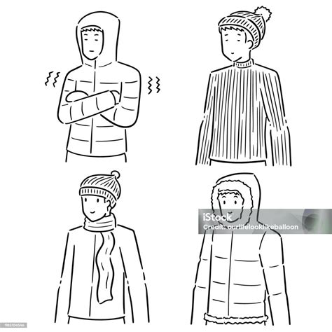 People In Winter Clothes Stock Illustration Download Image Now