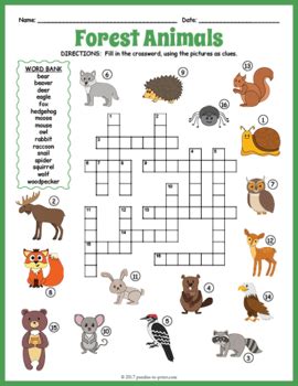 Grade 1 Crossword Puzzles Printable