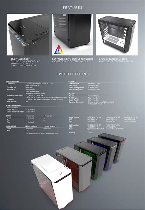 Buy Phanteks Eclipse P400s Tempered Glass Black Red Ph Ec416pstgbr