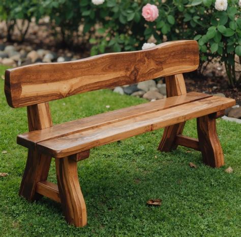 Rustic Solid Wood Garden Bench Handmade Outdoor Wooden Seat For Patio