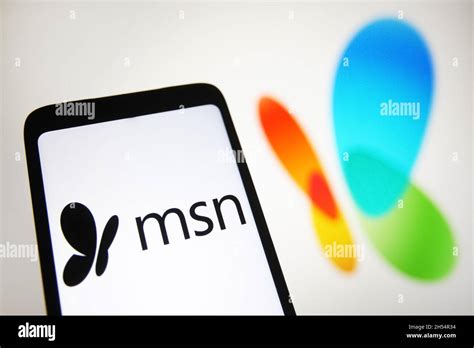 In This Photo Illustration A Msn Microsoft Network Logo Is Seen On A Smartphone Screen Stock