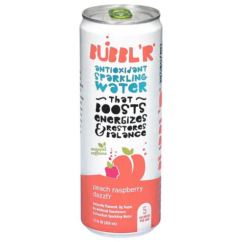 Bubblr Peach Rasberry Dazzlr Antioxidant Sparkling Water 24 Pack 12 Oz Can Beverages2u