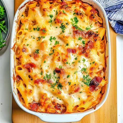 Easy Cheesy Chicken And Bacon Pasta Casserole Recipe Daves Grill