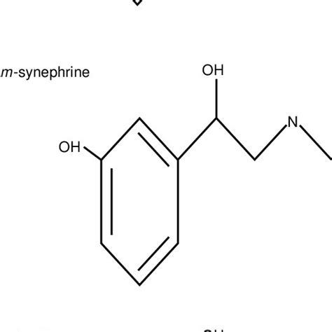 Chemical Structures Of P Synephrine M Synephrine And Ephedrine