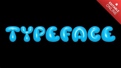 Typeface Blue Bubble 3d Font Text Effect Generator