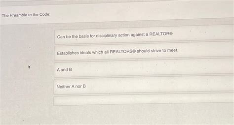 Solved The Preamble To The Codecan Be The Basis For