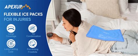 Apexup Gel Ice Packs For Injuries Reusable Flexible Double