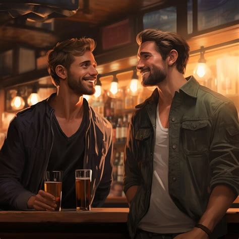 Hyper Realistic Twin Black Guys Standing At Bar Rooftop And Having A