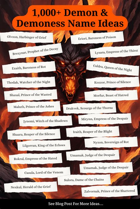 Demon Name Generator 1000 Demon Name Ideas Imagine Forest