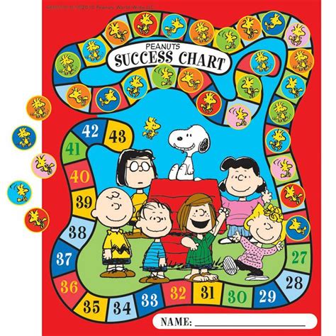 Peanuts® Mini Reward Chartset Up Like A Board Game With Numbers From 1