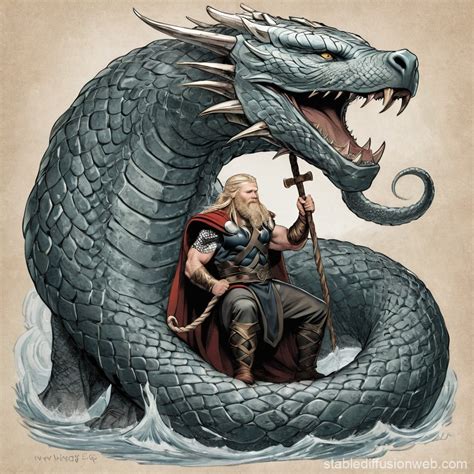 Jormungandr Et Thor Jormungandr The Midgard Serpent