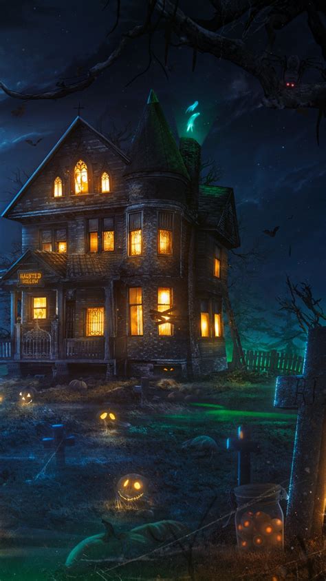Haunted House Iphone 6 Wallpapers Scary Jack O Lantern House Halloween