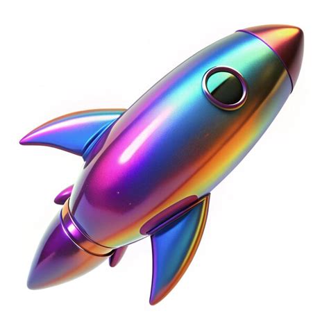 3d Glossy Plastic Rocket With Dynamic Curves And Vibrant Colors