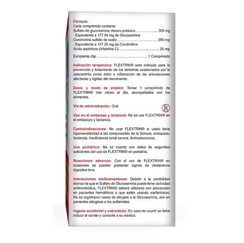 Flextrin Glucosamina Condroitina Y Ácido Ascórbico 180 Comprimidos Desde 33900