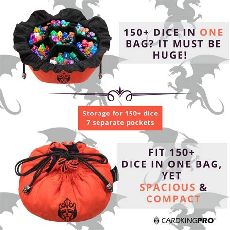 Cardkingpro Dnd Dice Bags Immense Large Dice Bags With Pockets