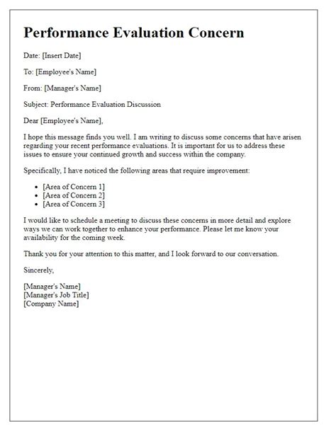 Letter Template For Unsatisfactory Performance Notice Free Samples In