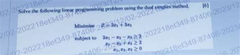Solved Solve The Following Linear Programming Problem Using