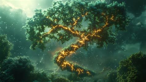 Phylogenetic Tree Built From Dna Sequences Illustrating Evolutionary Relationships Stock