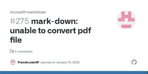 mark down unable to convert pdf file · issue 275 · microsoft