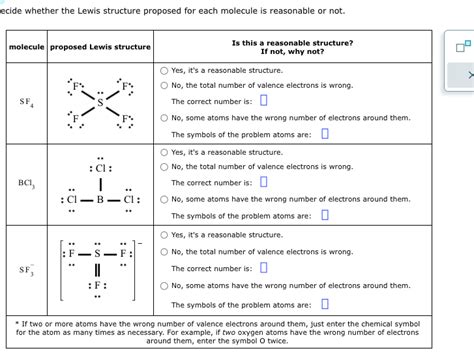 Solved Ecide Whether The I Ewis Structure Nronosed For Each