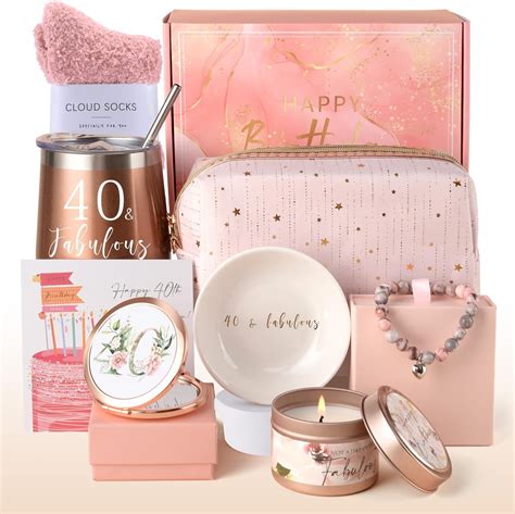 Anforsun 40th Birthday Ts For Women 40th Birthday Hampers For Her Happy 40th Birthday Pamper