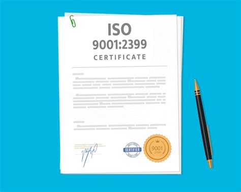 Iso Certificate Validates International Standards Premium Vector