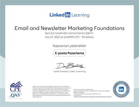 Sera Esi Linkedin‘de Certificate Of Completion