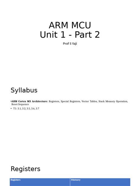 Arm Mcu Unit1 Part2 Pdf Central Processing Unit Random Access Memory