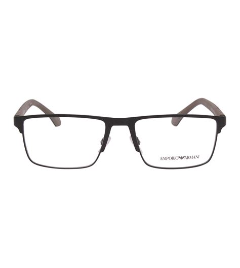 Emporio Armani Mens Black Rectangular Optical Frame